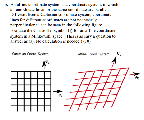 Solved b. An affine coordinate system is a coordinate | Chegg.com