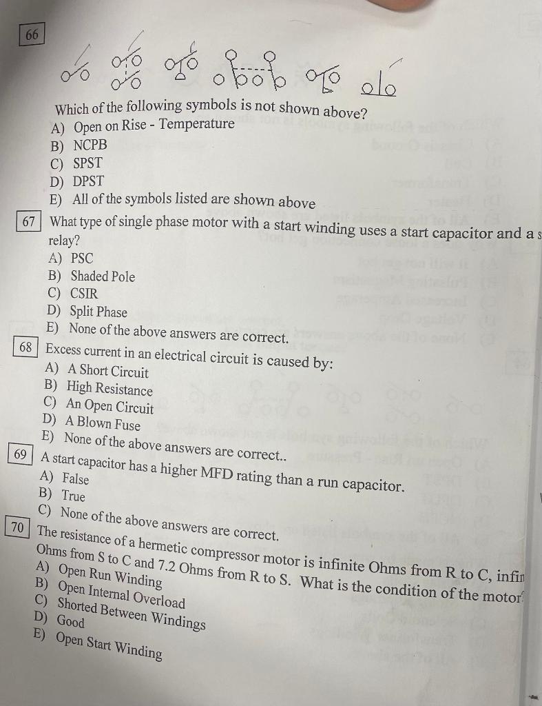Solved Which of the following symbols is not shown above? A) | Chegg.com