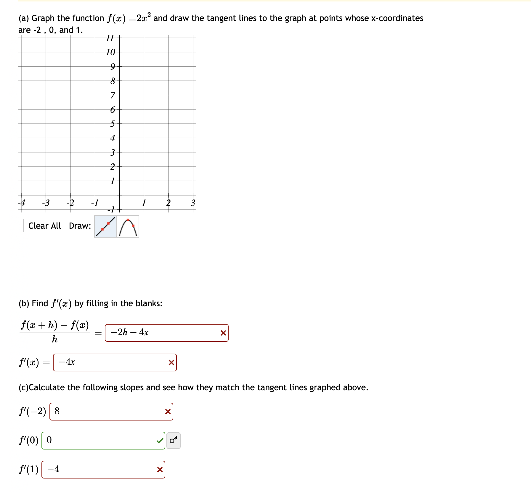 Solved (a) ﻿Graph the function f(x)=2x2 ﻿and draw the | Chegg.com