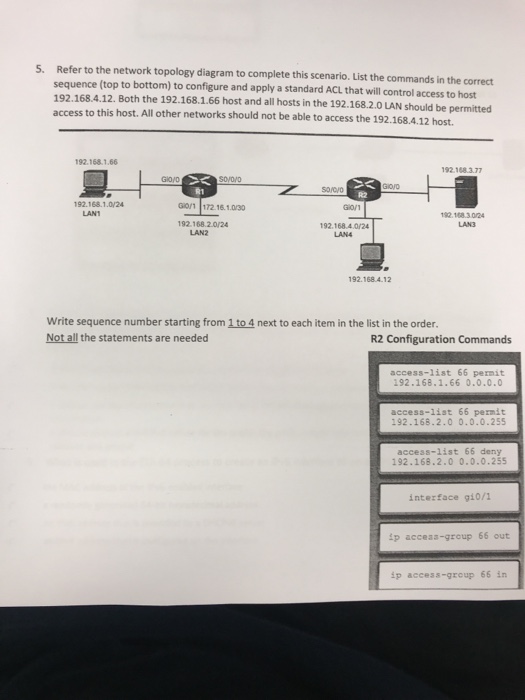 Solved 5. Refer to the network topology diagram to complete | Chegg.com