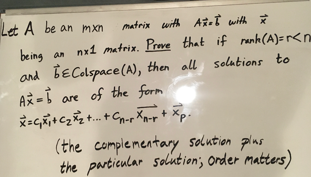 Solved Let A be an mxn matrix with Ax=ł with À being an nx1 | Chegg.com