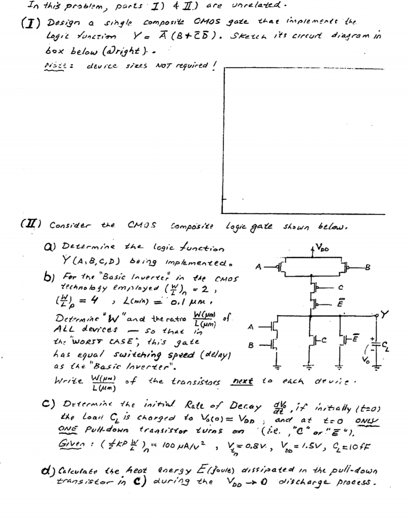 Solved In this problem, parts. I) 4 II.) are unrelated. (1) | Chegg.com