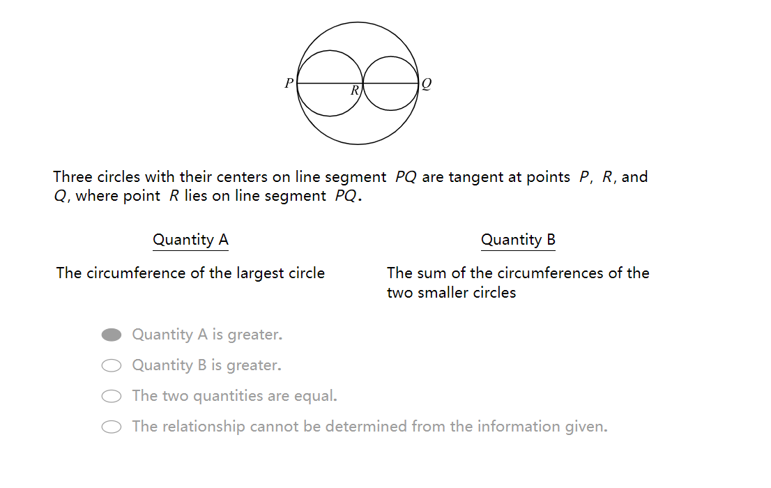 Solved Three circles with their centers on line segment PQ | Chegg.com
