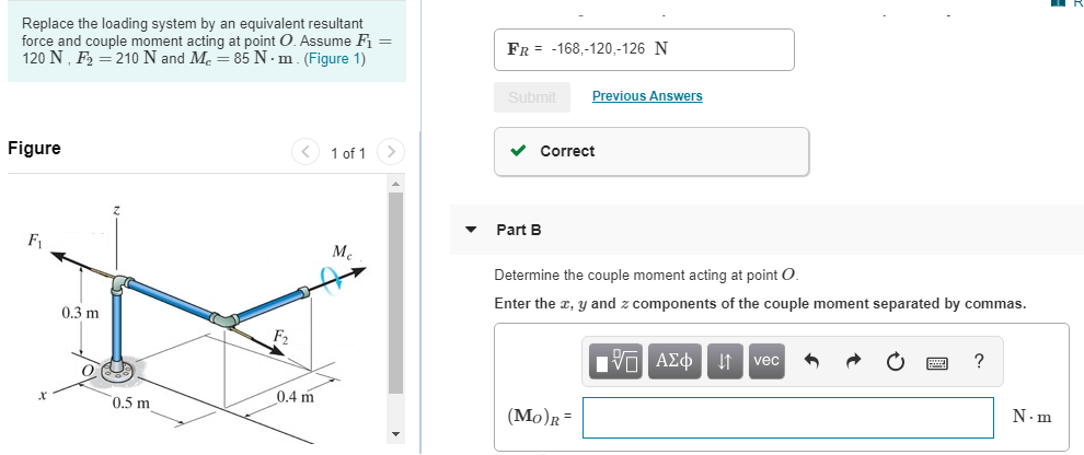 Solved Replace the loading system by an equivalent resultant | Chegg.com
