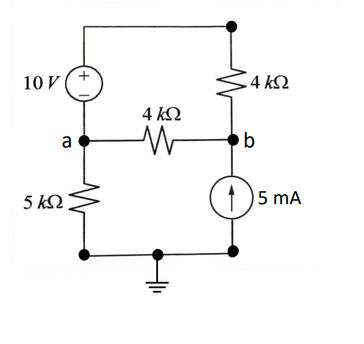Solved Find the voltages at nodes a and b using | Chegg.com