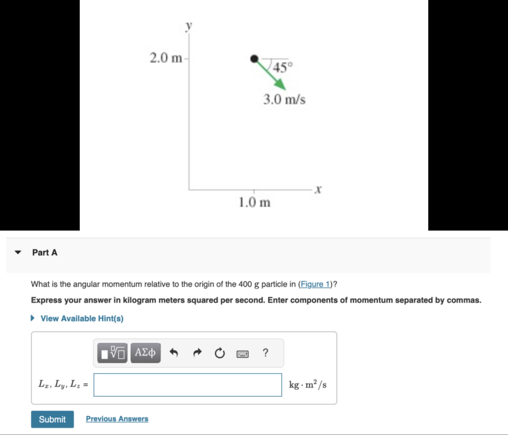 Solved Part AWhat is the angular momentum relative to the | Chegg.com
