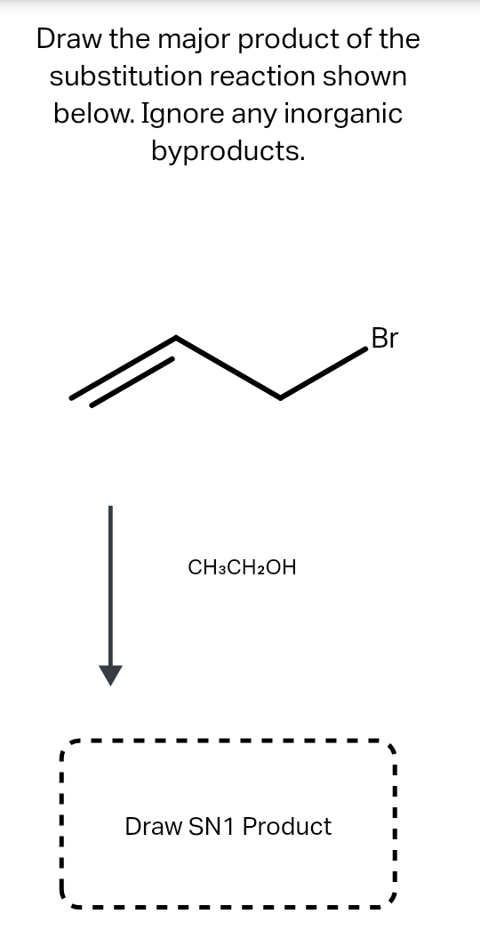 Solved Draw the major product of the substitution reaction | Chegg.com
