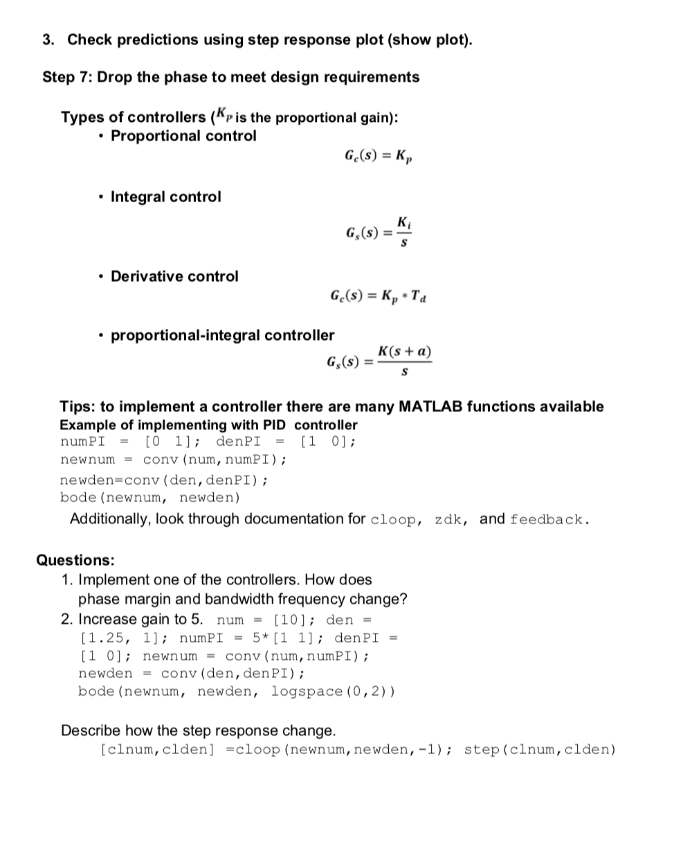 Solved Closed-loop performance problems: In order to predict | Chegg.com