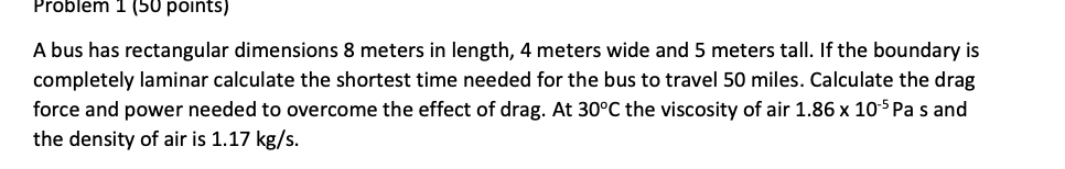 Solved Problem 1 (50 points) A bus has rectangular | Chegg.com