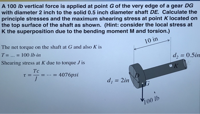 Solved A 100 lb vertical force is applied at point G of the | Chegg.com