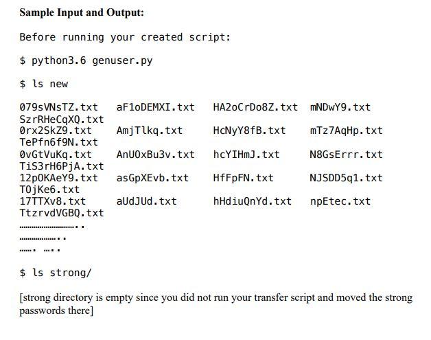 Task 3: First, make sure you run genuser.py script | Chegg.com