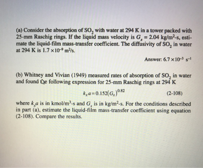 Solved Example The interfacial surface area per unit volume, | Chegg.com