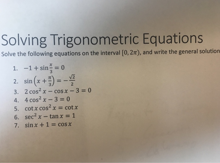 General Solution For Trigonometric Equations Tessshebaylo