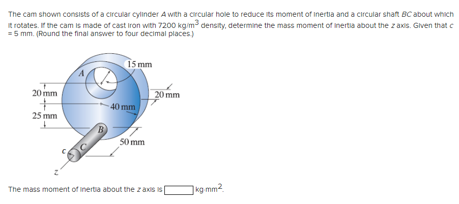 Solved The cam shown consists of a circular cylinder A with | Chegg.com