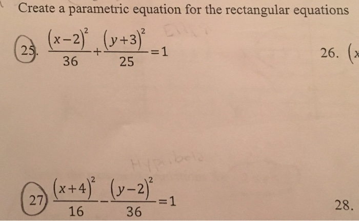 Solved Create a parametric equation for the rectangular | Chegg.com