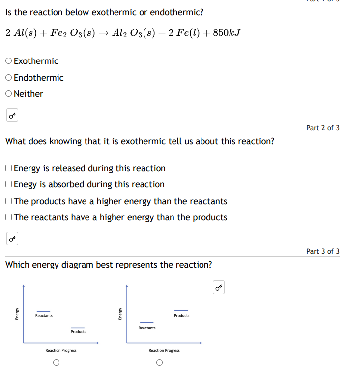 Solved Is the reaction below exothermic or | Chegg.com