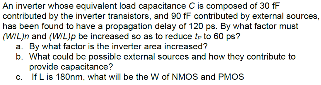 Solved An inverter whose equivalent load capacitance C is | Chegg.com