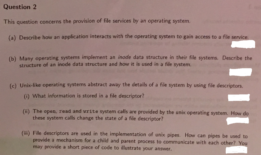 Operating Systems Question Answer question correctly | Chegg.com