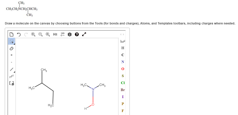 Solved CH3 CH&CH NCH CHCH CH3 Draw a molecule on the canvas | Chegg.com