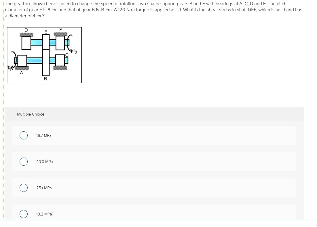 Solved The gearbox shown here is used to change the speed of | Chegg.com