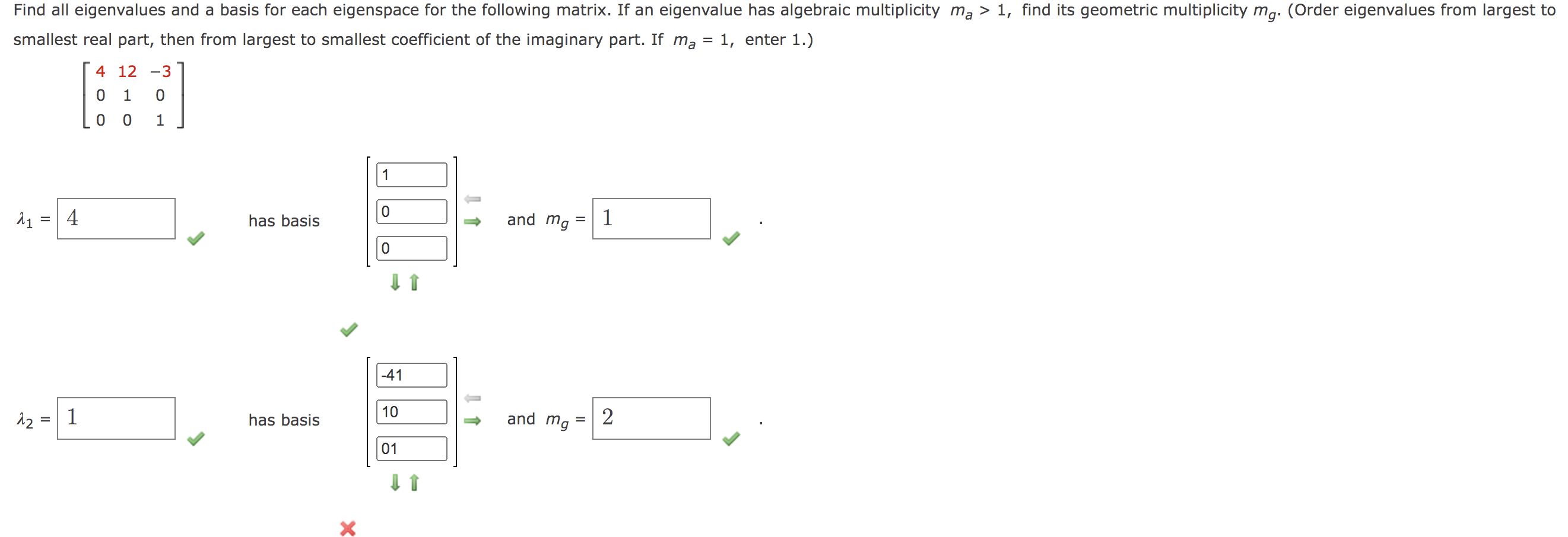 Solved Find all eigenvalues and a basis for each eigenspace | Chegg.com