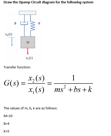 Solved Draw the Opamp Circuit diagram for the following | Chegg.com