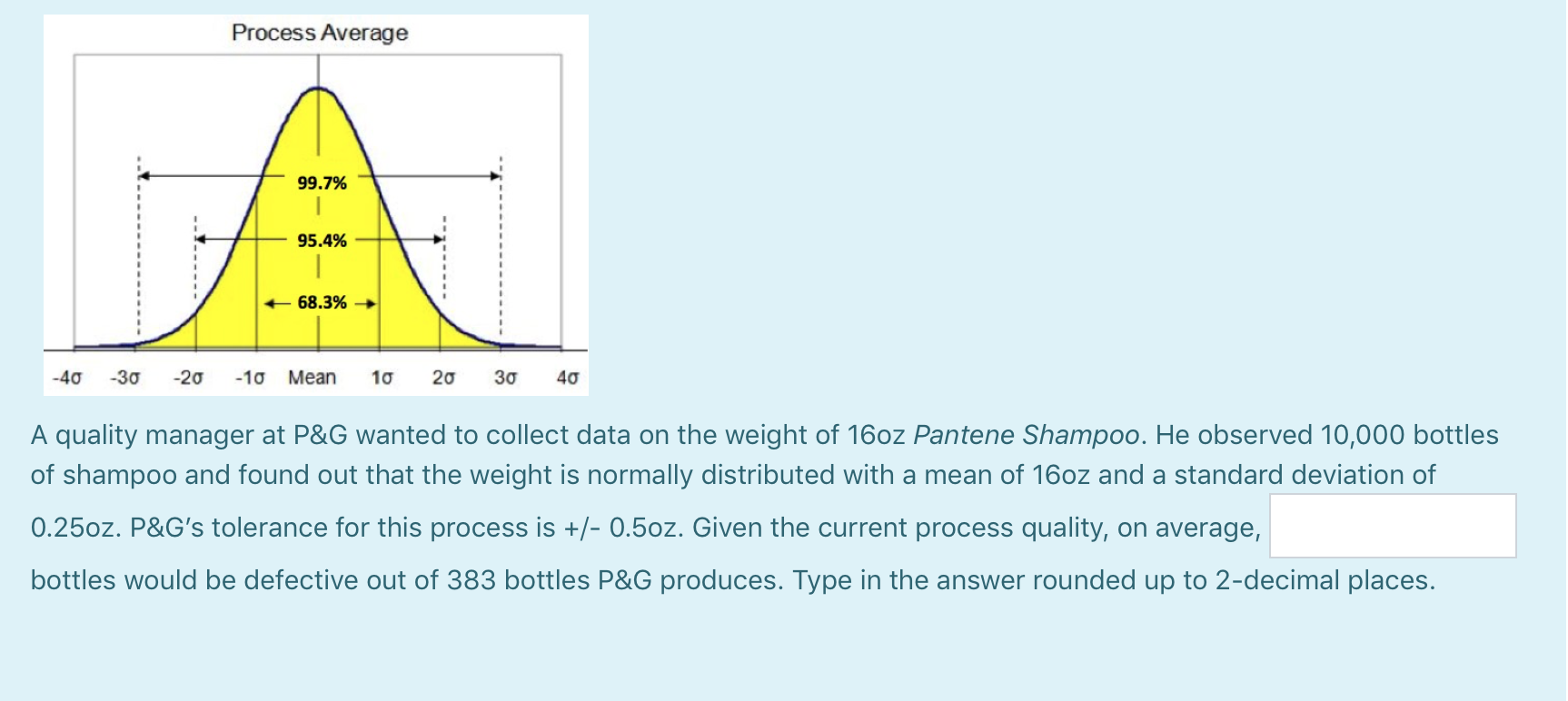 Solved Process Average 99.7% 95.4% 68.3% -40 -30 -20 -10 | Chegg.com