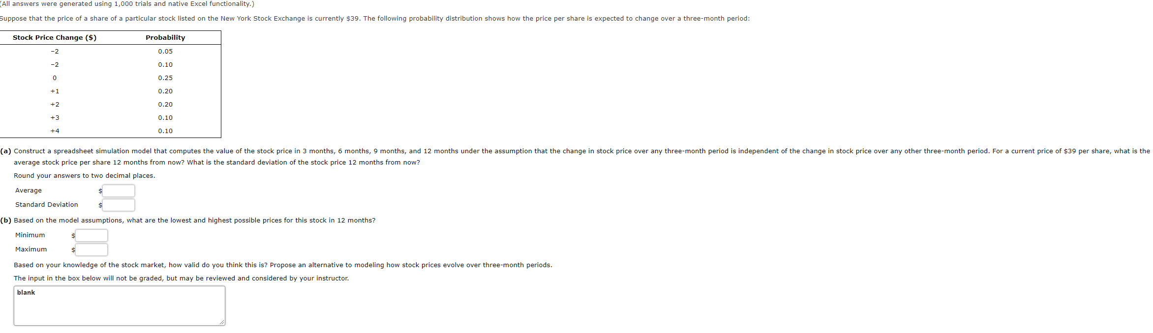 Solved All answers were generated using 1,000 trials and | Chegg.com