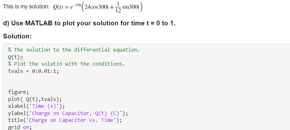 Solved I need help! I am stuck on writing my solution in | Chegg.com