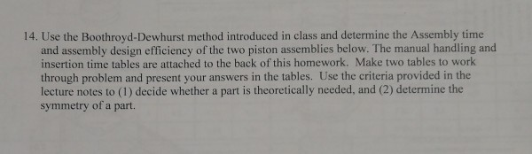 14. Use the Boothroyd-Dewhurst method introduced in | Chegg.com