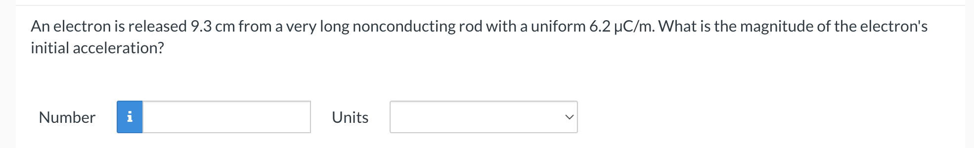 Solved An electron is released 9.3 cm from a very long | Chegg.com