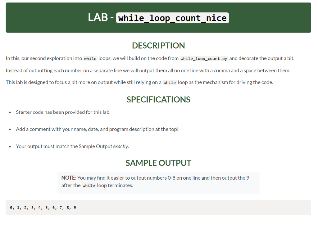 Solved In this, our second exploration into while loops, we | Chegg.com