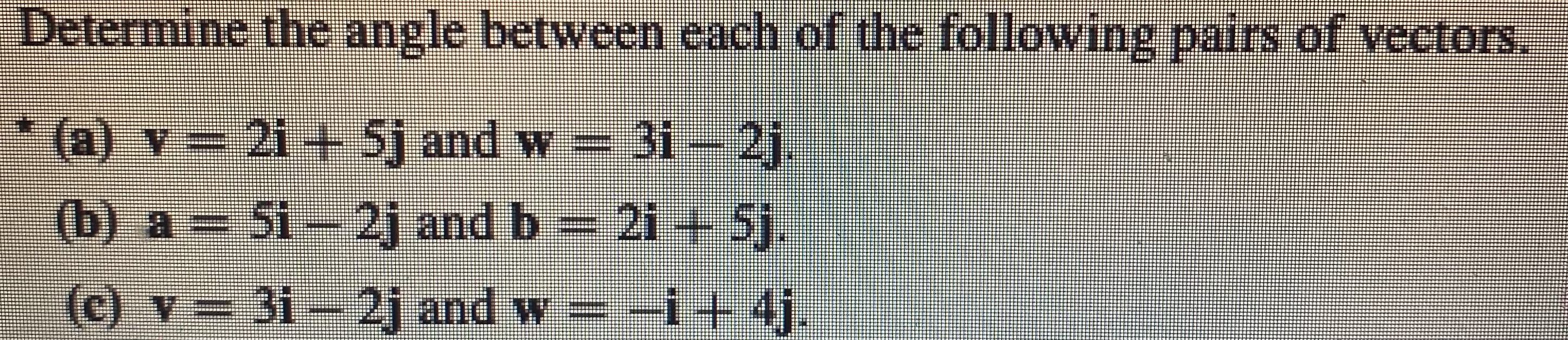 Solved Determine the angle between each of the following | Chegg.com