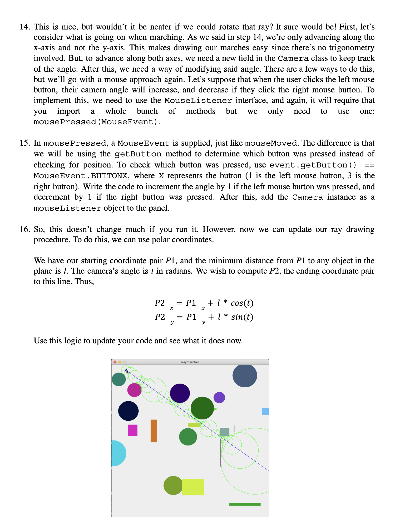 RaymarcherRunner.java1 usage Qoverride public void | Chegg.com