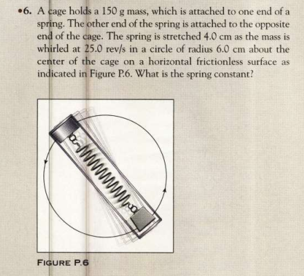 Solved 6. A cage holds a 150 g mass, which is attached to | Chegg.com