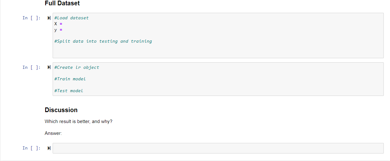 Solved 1. Load Data (Which includes separating the data into | Chegg.com