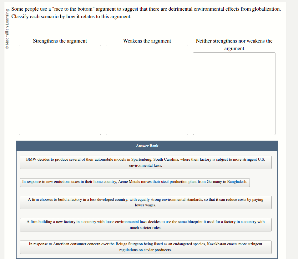 Solved bome people use a "race to the bottom" argument to | Chegg.com