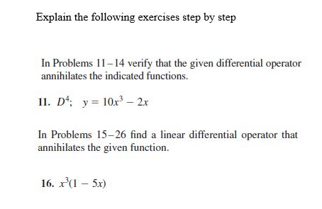 Solved Explain the following exercises step by step In | Chegg.com