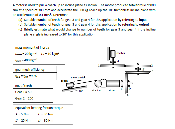 A motor is used to pull a coach up an incline plane | Chegg.com