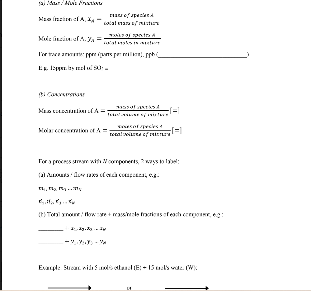 Solved (a) Mass / Mole Fractions Mass fraction of A,xA= | Chegg.com