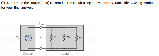 Solved Q1. Determine the source (Load) current i in the | Chegg.com
