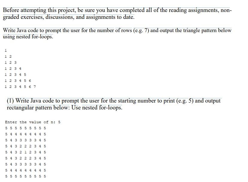 Solved Before attempting this project, be sure you have | Chegg.com