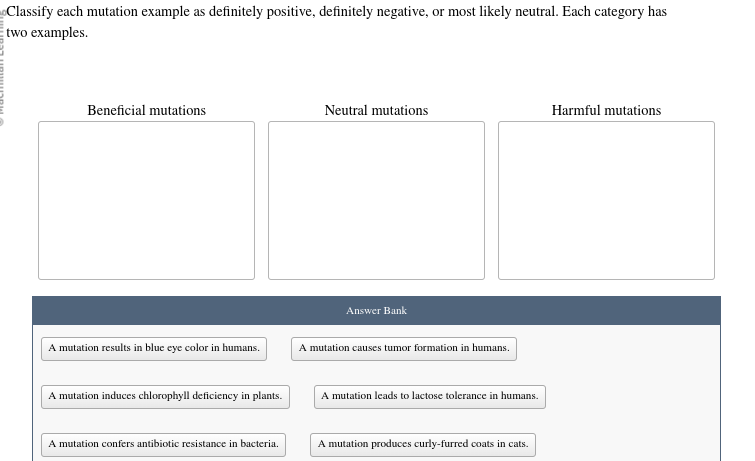 Solved Classify each mutation example as definitely | Chegg.com
