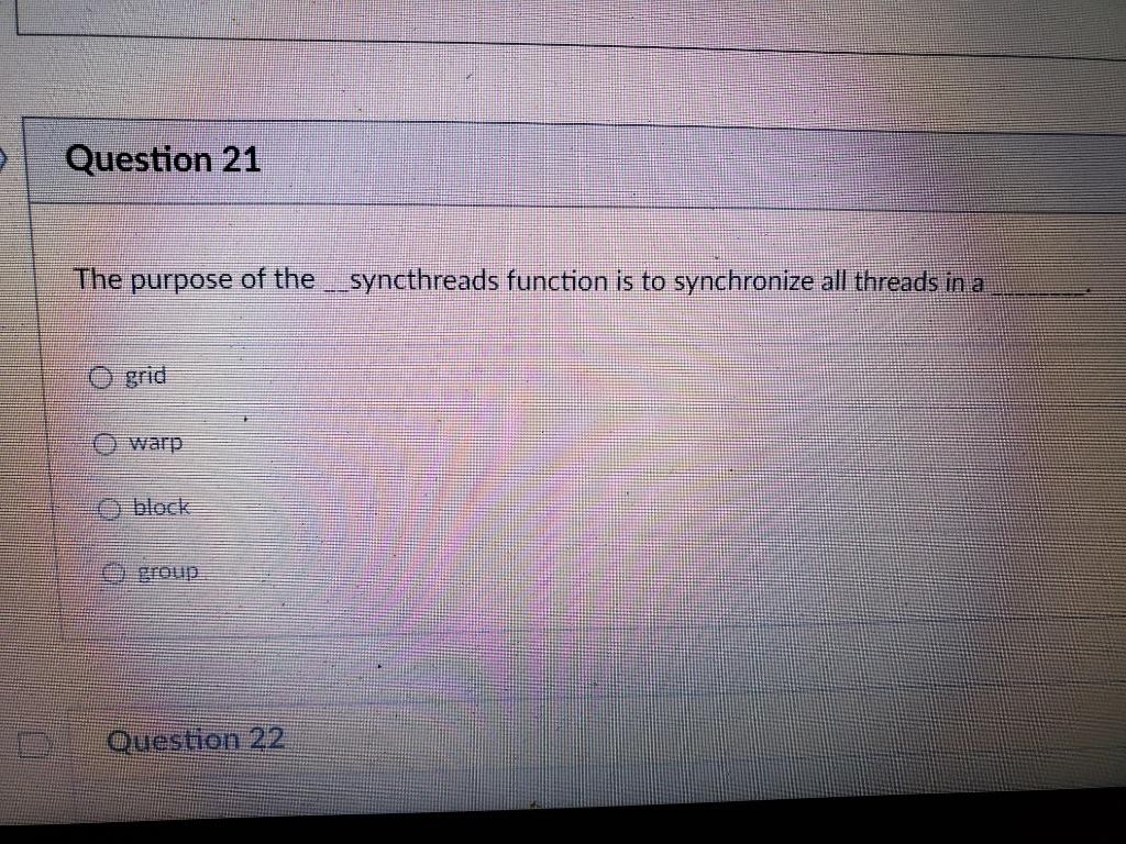 Solved Question 20 1 pts Given the following kernel | Chegg.com