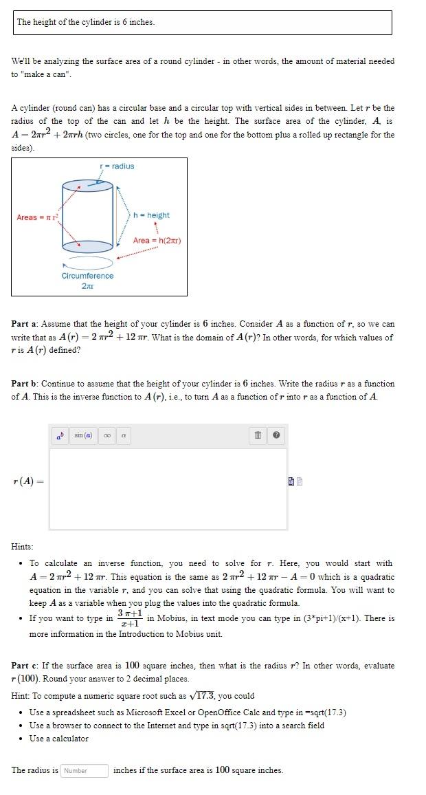 Solved We'll be analyzing the surface area of a round | Chegg.com