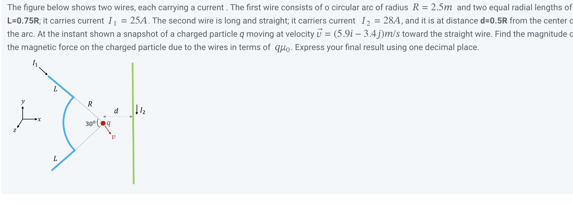 Solved The figure below shows two wires, each carrying a | Chegg.com