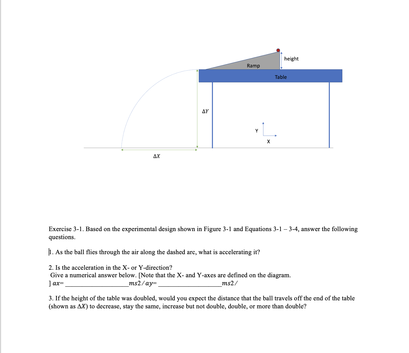 Solved Exercise 3-1. Based on the experimental design shown | Chegg.com