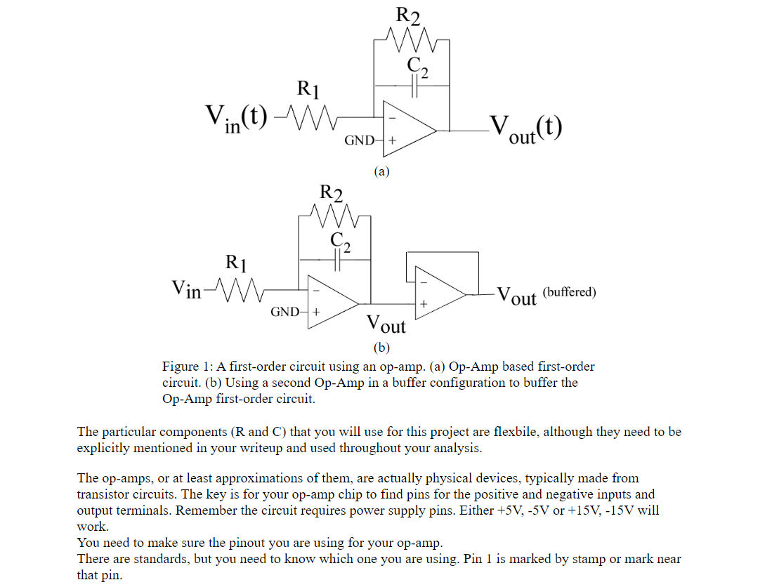 Solved (a)(b)Figure 1: A first-order circuit using an | Chegg.com