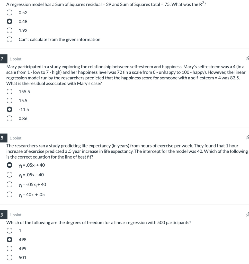Solved A regression model has a Sum of Squares residual = 39 | Chegg.com
