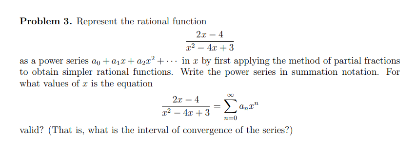 Solved Problem 3. Represent the rational function | Chegg.com